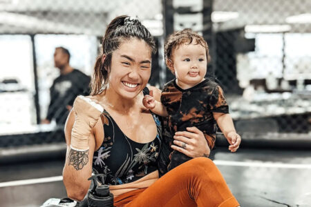 Angela Lee practices celebrating with daughter! | Asian MMA